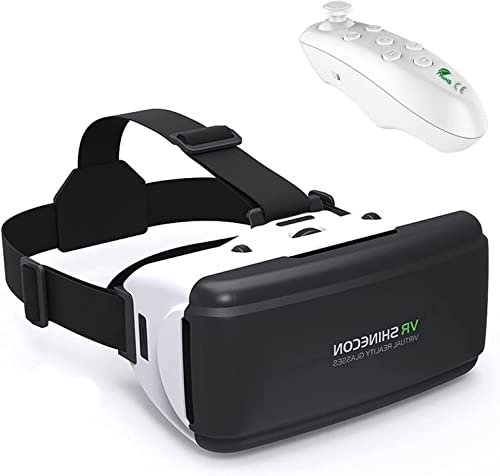 vr shinecon Thousand Magic Mirror G06 Mobile Phone VR Glasses Virtual Reality Game Console Head-Mounted 3D Glasses (White)