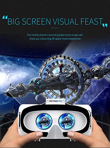 vr shinecon Thousand Magic Mirror G06 Mobile Phone VR Glasses Virtual Reality Game Console Head-Mounted 3D Glasses (White)