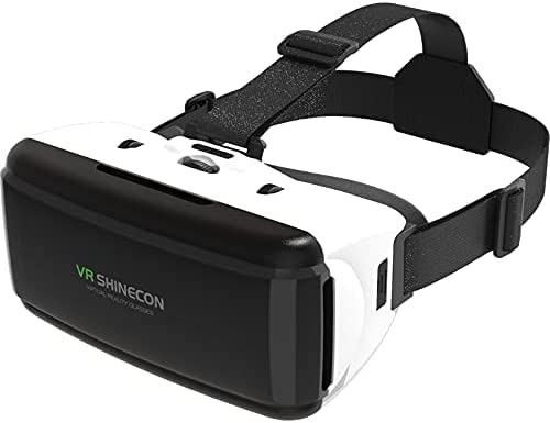 vr shinecon Thousand Magic Mirror G06 Mobile Phone VR Glasses Virtual Reality Game Console Head-Mounted 3D Glasses (White)