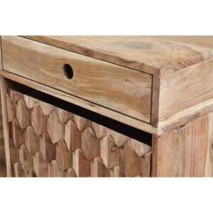 Mod-Arte Modern Wood Honeycomb Office Desk with Storage in Natural