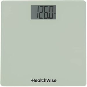 healthwise digital weight scale | 438 lbs / 199 kg capacity | tempered glass auto-on | quick, accurate body weight measurements | measurement modes: lbs, kg or st