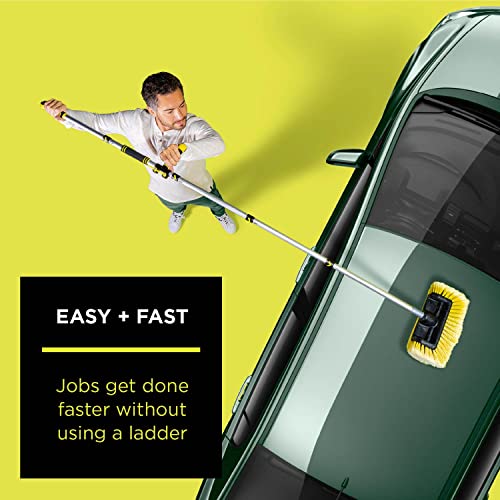 DocaPole Car Cleaning Kit with 6 Foot Extension Pole: Detailing and Wash Kit Includes Soft Brush, Squeegee, Mitt (2X), Microfiber Cleaning Head and 4-Piece Long Handle