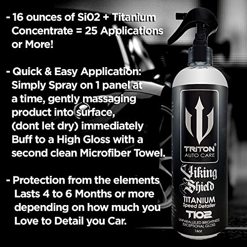 Titanium Ti02 + Silicon Dioxide Si02 High Reflective Ceramic Spray Car Polish Advanced Clear Coat & Paint Protection-Viking Shield Titanium Speed Detailer (16 oz.)