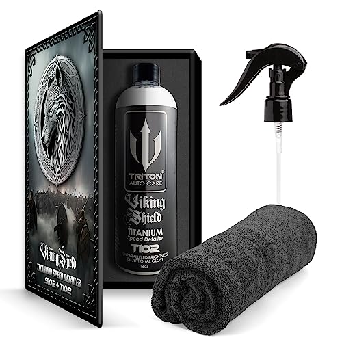 Titanium Ti02 + Silicon Dioxide Si02 High Reflective Ceramic Spray Car Polish Advanced Clear Coat & Paint Protection-Viking Shield Titanium Speed Detailer (16 oz.)