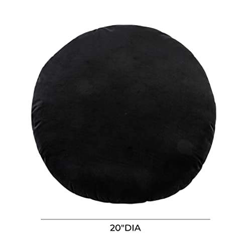 Tov Furniture Potter 20" Black Velvet Pillow (Black)