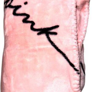 Victoria's Secret Pink Sherpa Blanket Chalk Rose Black Love Pink Logos