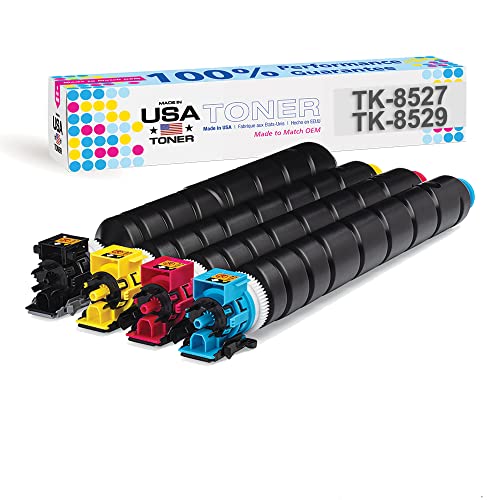 MADE IN USA TONER Compatible Replacement for Kyocera TASKalfa 3552ci, 3553ci, 4052ci, TK-8527, Copystar TK-8529 (Cyan, Magenta, Yellow, Black, 4 cartridges)