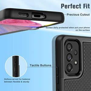 BNIUT for Samsung Galaxy A53 5G (Galaxy A53 5G UW) Case: Dual Layer Protective Heavy Duty Cell Phone Cover Shockproof Rugged with Non Slip Textured Back - Military Protection - 6.5inch (Matte Black)