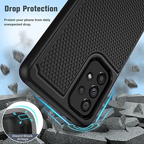 BNIUT for Samsung Galaxy A53 5G (Galaxy A53 5G UW) Case: Dual Layer Protective Heavy Duty Cell Phone Cover Shockproof Rugged with Non Slip Textured Back - Military Protection - 6.5inch (Matte Black)