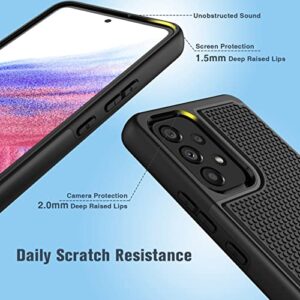 BNIUT for Samsung Galaxy A53 5G (Galaxy A53 5G UW) Case: Dual Layer Protective Heavy Duty Cell Phone Cover Shockproof Rugged with Non Slip Textured Back - Military Protection - 6.5inch (Matte Black)