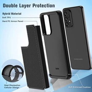 BNIUT for Samsung Galaxy A53 5G (Galaxy A53 5G UW) Case: Dual Layer Protective Heavy Duty Cell Phone Cover Shockproof Rugged with Non Slip Textured Back - Military Protection - 6.5inch (Matte Black)