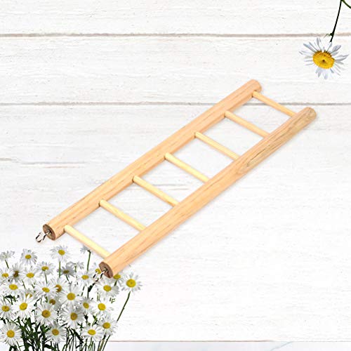 Hamster Toy Parrot Bird Mini Wood Ladder Wooden Squirrel Hamster Climbing Ladder Funny Small Pet Playing Toy (Seven Ladders)