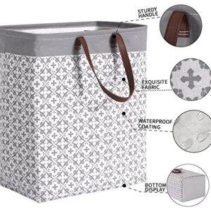 [2 Pack] Laundry Basket, Freestanding Laundry Hamper with Extended Handles, Waterproof Large Waterproof Clothes Hamper Organizer, Collapsible Lightweight Hampers for Laundry, Clothes,Towels, Toys