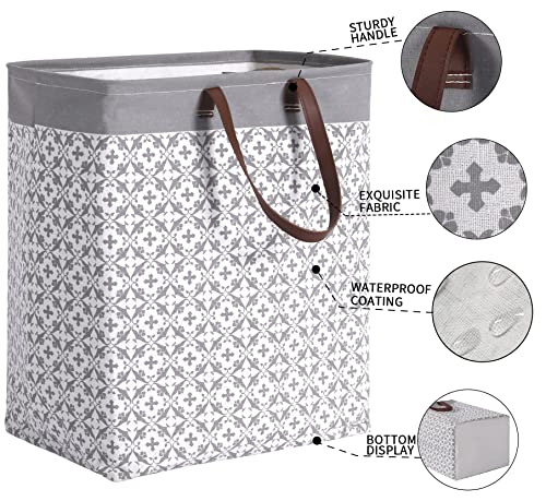 [2 Pack] Laundry Basket, Freestanding Laundry Hamper with Extended Handles, Waterproof Large Waterproof Clothes Hamper Organizer, Collapsible Lightweight Hampers for Laundry, Clothes,Towels, Toys