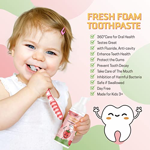 Kids Foam Toothpaste Toddler Toothpaste with Strawberry Flavor Kids Children's Toothpaste Pump Foam Toothpaste 2.11 Fl Oz (2)