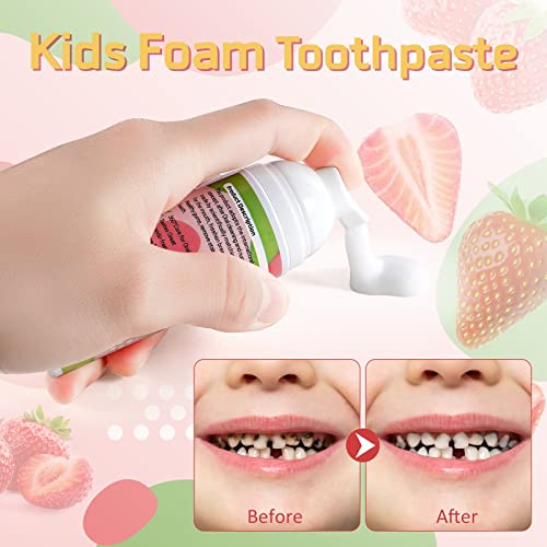 Kids Foam Toothpaste Toddler Toothpaste with Strawberry Flavor Kids Children's Toothpaste Pump Foam Toothpaste 2.11 Fl Oz (2)