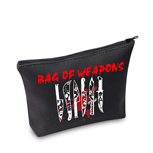 TSOTMO Horror Movies Merchandise Zipper Pouch Bag Of Weapons Cosmetic Bag For Michael Myers Fans Halloween Villains Movies Gift Horror Movie Characters In Knives Bag (Weapons)