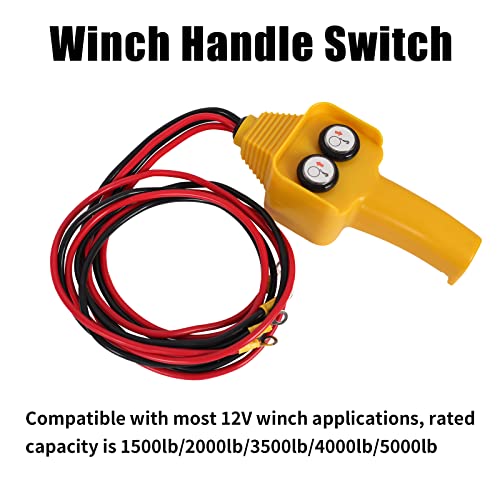 Winch Remote Control Hand Assembly - Yeipower Replacement Capstan Winch Switch Parts 1500lbs to 5000lbs 12V