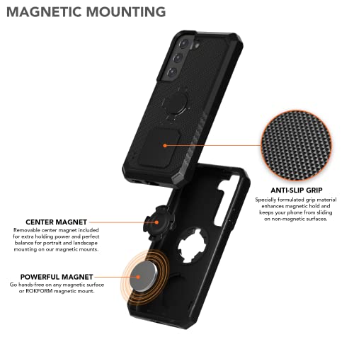 Rokform - Galaxy S22 5G Rugged Case + Magnetic Sport Ring Stand & Grip