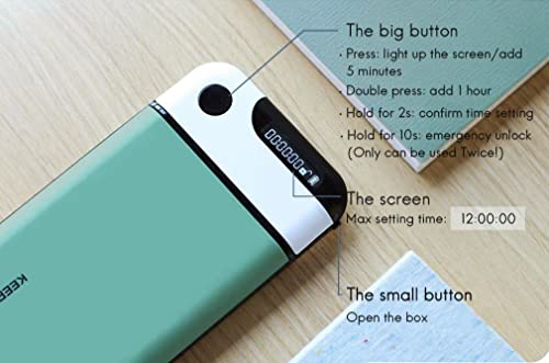 Portable Lock Box with Timer for iPhone and Android Phone, Help to Be Self-Discipline and Focus to Achieve Goals, Prevent Phone Addiction (M, Green)