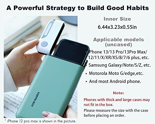 Portable Lock Box with Timer for iPhone and Android Phone, Help to Be Self-Discipline and Focus to Achieve Goals, Prevent Phone Addiction (M, Green)