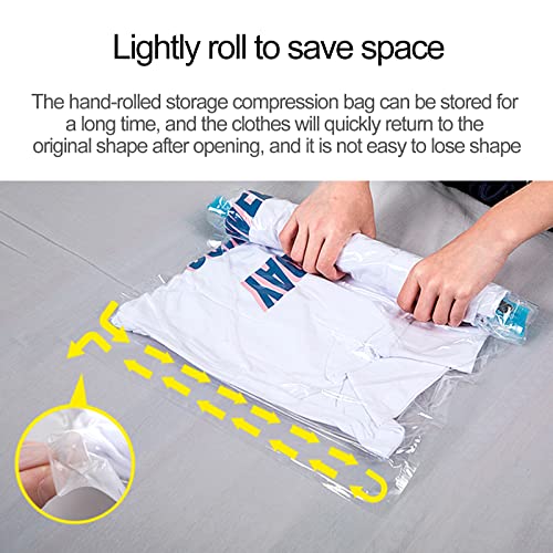 BTPOUY 10 Pack Compression Bags for Travel Roll Up Space Saver Bags No Pump or Vacuum Needed Vacuum Storage Bags for Clothes Traveling, 13.8x19.7inch/35x50cm