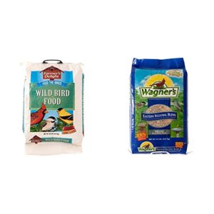 wagner's 53003 farmer's delight wild bird food with cherry flavor, 20-pound bag & 62004 eastern regional wild bird food, 20-pound bag