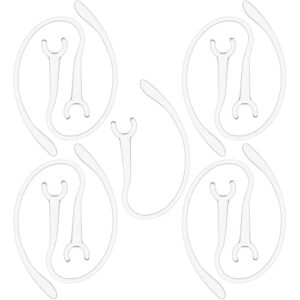 flexible ear hooks for wireless headset 6mm small clamp holder clips, replacement ear loops earpiece accessories, clear, 9 pack