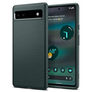 spigen liquid air armor designed for pixel 6a case (2022) - midnight green