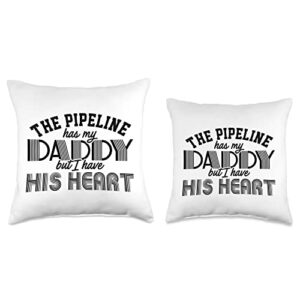 Pipeliners & Welders Official Child Family Dad Daddy Papa Pipeline Daughter Cute Throw Pillow, 18x18, Multicolor