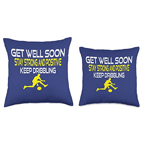 DesignsByKelley Best Wishes Fast Recovery Gifts Get Well Soon Basketball Gifts Boys Girls Teens Athletes Throw Pillow, 18x18, Multicolor