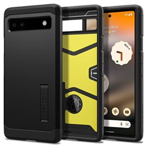 spigen tough armor case compatible with google pixel 6a - black