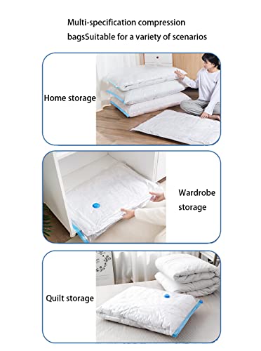 Vacuum Storage Bags, 80% More Space Saver Bags, 8 Pack Vacuum Compression Storage Bags for Comforters, Clothes, Blanket, Bedding(2 Clear 2xSmall 2xMedium 2xLarge