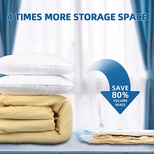 Vacuum Storage Bags, 80% More Space Saver Bags, 8 Pack Vacuum Compression Storage Bags for Comforters, Clothes, Blanket, Bedding(2 Clear 2xSmall 2xMedium 2xLarge