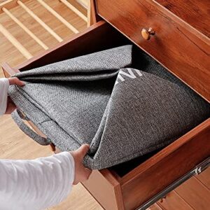 Laundry basket Household folding laundry basket clothing quilt storage basket bedside clothes bathroom laundry bag, Grey, 50*40*50 cm, BY-81