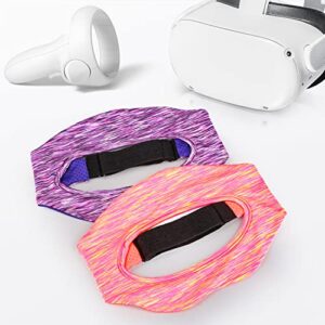 AIXOTO VR Accessories Eye Masks Face Cover Breathable Adjustable Elastic Belt Design Absorb Sweat Band VR Workout for Oculus/Mate Quest 2/Oculus Rifts 2/HTC Vive Pro 2/Oculus Go Quest 2 (2pcs)