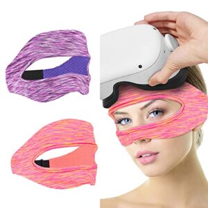 aixoto vr accessories eye masks face cover breathable adjustable elastic belt design absorb sweat band vr workout for oculus/mate quest 2/oculus rifts 2/htc vive pro 2/oculus go quest 2 (2pcs)