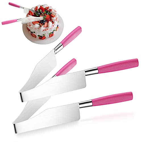 Cake Slicer Cutter Stainless Steel Cake Server Professional Cake Cutter Tongs Baking Cake Slice Device Metal Pie Knife Cake Lifter Tools Desserts Pastry Bread Pizza Devider Slicer (Rose Red,2 Pieces)