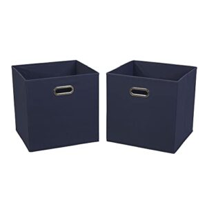 Household Essentials, Navy 2 Pack Open Storage Bins with Dual Handles, 13 x 12 x 13