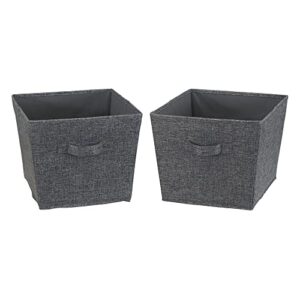 household essentials, graphite 2 pack open storage bins, medium-10 w x 11" d