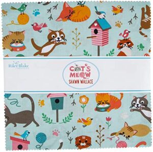 riley blake cats meow 10in stacker 42pcs multi