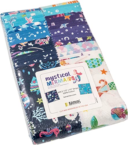 Kanvas Studio Mystical Mermaids Strip-Pies 40 2.5-inch Strips Jelly Roll Benartex