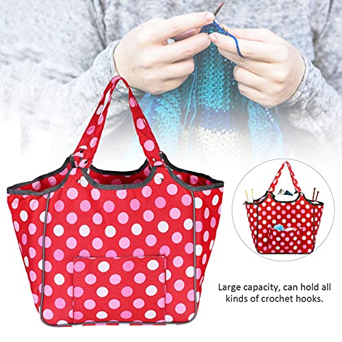 Shanrya Sewing Tools Organizer, Wool Storage Handbag, Large Capacity Portable Daily Crochet Accessories, Storage Bag, Good Looking Travel for Home