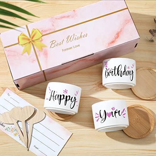 GOARTGIF BFF Birthday Gifts for Women Unique,Birthday Presents for Mom from Daughter,Cute Happy Your Birthday Pots Gifts,Any Age Year Old Birthday Keepsake Gifts Beautifully Gift Boxed