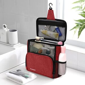 hatisan Portable Shower Caddy Dorm Room Essentials, Shower Caddy College Hanging Mesh Shower Caddy Bathroom Caddy, Shower Bag for College Shower Caddy Tote Traveling Gym Camping (Red)