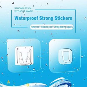 6pcs Adhesive Hooks Heavy Duty Stick on Wall Hooks Water-Proof Rustproof Wall Hooks Adhesive Holders for Hanging Socket, Trash Cans, Toilet Brushes, Flower Pots, Pictures, Photo Frames Clear