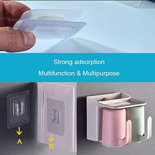 6pcs Adhesive Hooks Heavy Duty Stick on Wall Hooks Water-Proof Rustproof Wall Hooks Adhesive Holders for Hanging Socket, Trash Cans, Toilet Brushes, Flower Pots, Pictures, Photo Frames Clear