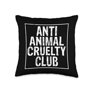 vegan gifts & accessories anti animal cruelty club veggie lover vegan throw pillow, 16x16, multicolor