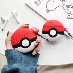 ZIGYZAG AirPods Case Cover with Keychain, Soft Silicone 3D Cute Cartoon Animal Character Kawaii Fashion Cover Funny Protective Case Compatible with AirPod 2 & 1 (Elf Ball)