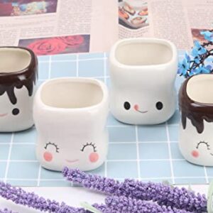 Marshmallow Mugs Set of 4 Cute Marshmallow Cups Cute Mugs for Kids Hot Chocolate Cocoa Mugs Gifts for Kids Women Christmas Mugs Mother's Day Cute Mug 6OZ